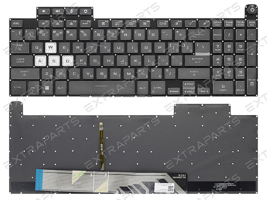 Клавиатура Asus TUF Gaming F15 FX507ZM черная с одноцветной подсветкой ...